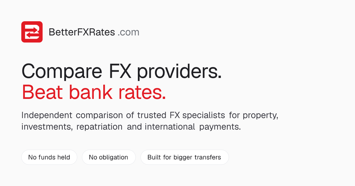 BetterFXRates.com | Compare FX Rates & Save on International Transfers